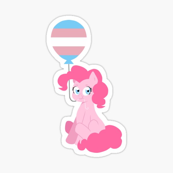 "Pinkie pie holding a trans pride flag" Sticker for Sale by ...