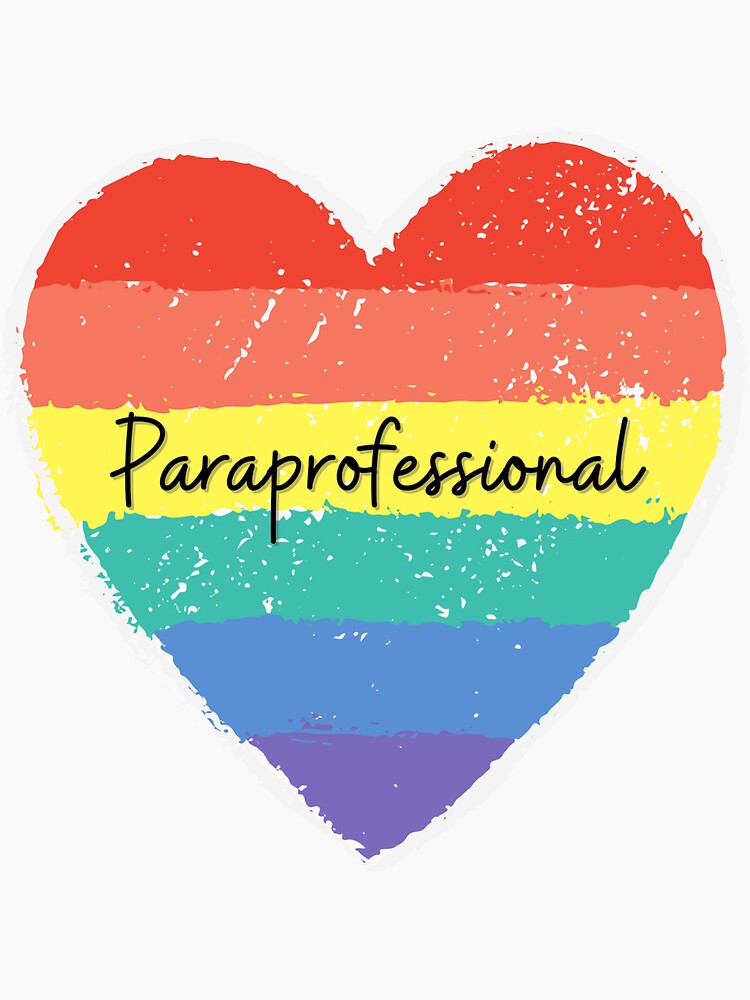 "Script parapro heart rainbow" Sticker for Sale by nat7green | Redbubble