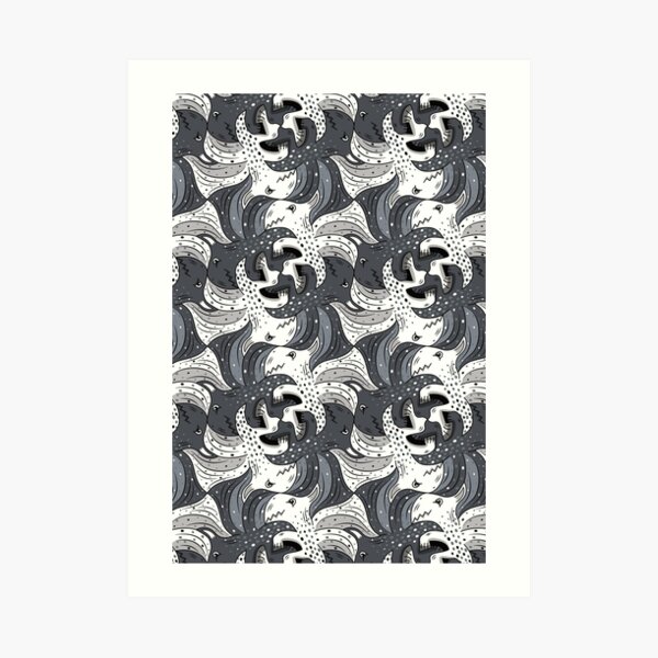 "Fantasy Flying Dragon Tessellation Pattern" Art Print for Sale by ...
