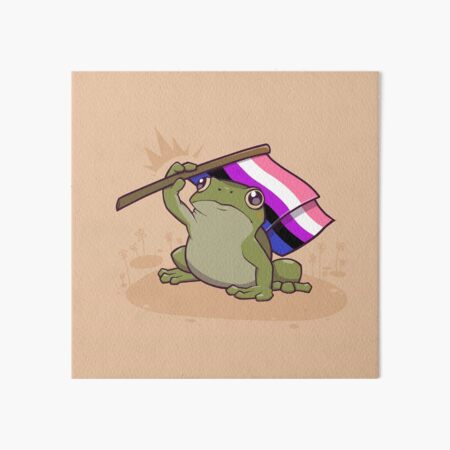 "Genderfluid Pride Flag-Holding Frog" Art Board Print by saltuurn ...