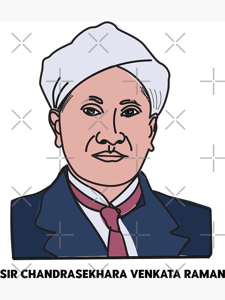"C. V. Raman poster | C. V. Raman line drawing " Poster for Sale by ...