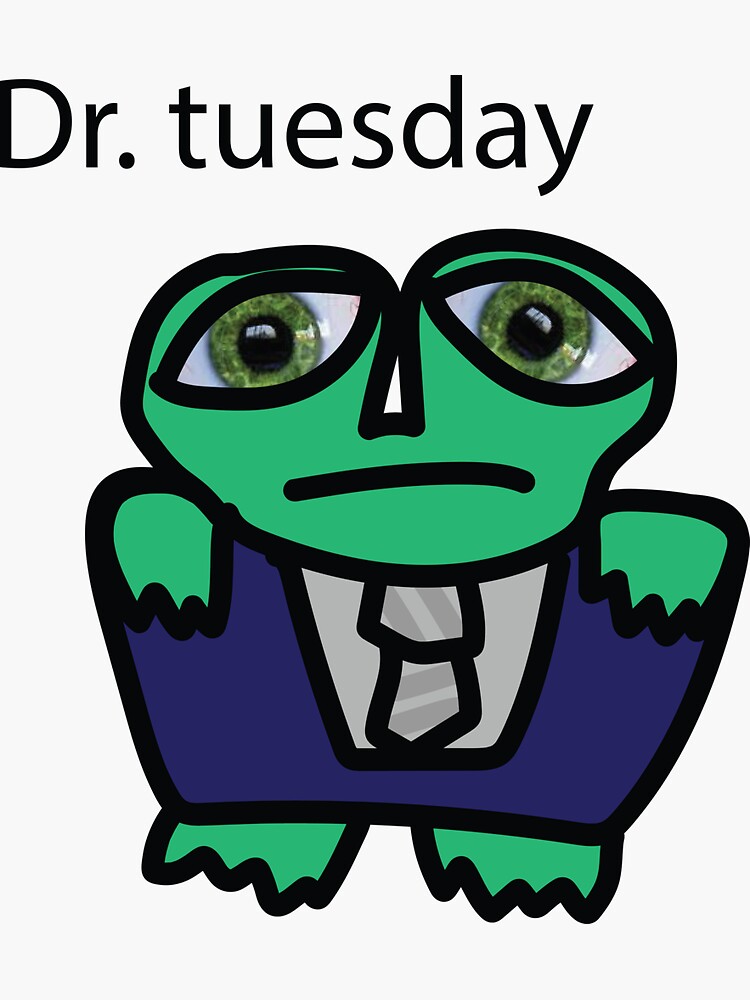 "Dr tuesday: Frog By Sam" Sticker for Sale by GamesBySam | Redbubble