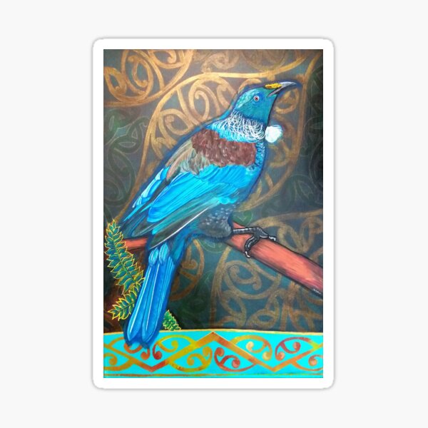 "Native New Zealand bird Tui" Sticker for Sale by HSamuela | Redbubble