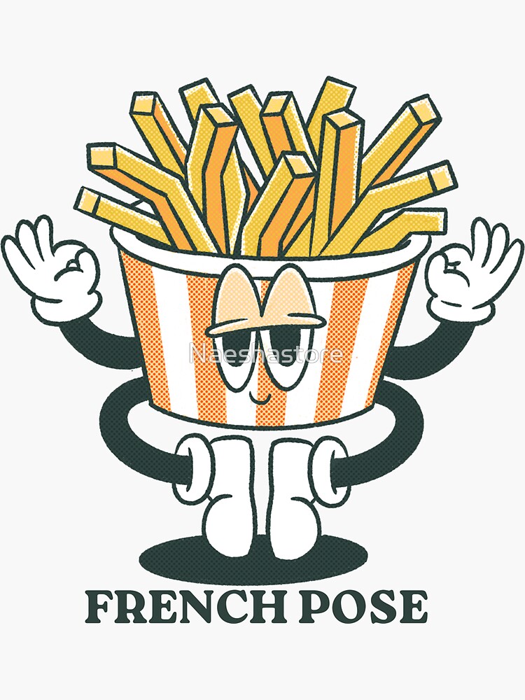 "Retro French Pose" Sticker for Sale by Naeshastore | Redbubble