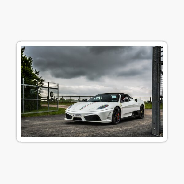 "Ferrari 430 Scuderia 16M (Pearl White)" Sticker by ricoliu | Redbubble