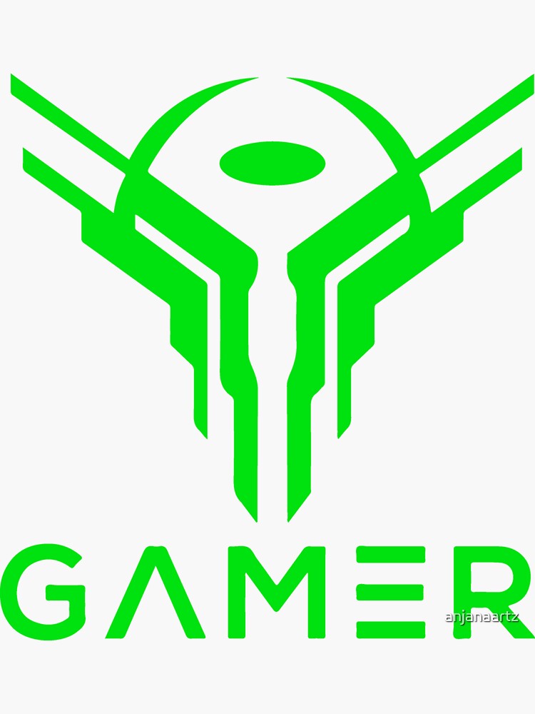 "Gamer Green Logo" Sticker for Sale by anjanaartz | Redbubble