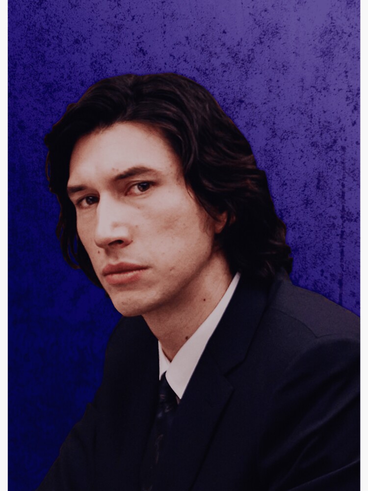 "Adam Driver as Charlie 2019 Blue Texture Edit Classic" Sticker for ...