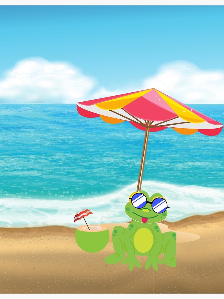 "Frog at the beach" Poster for Sale by adamajd | Redbubble
