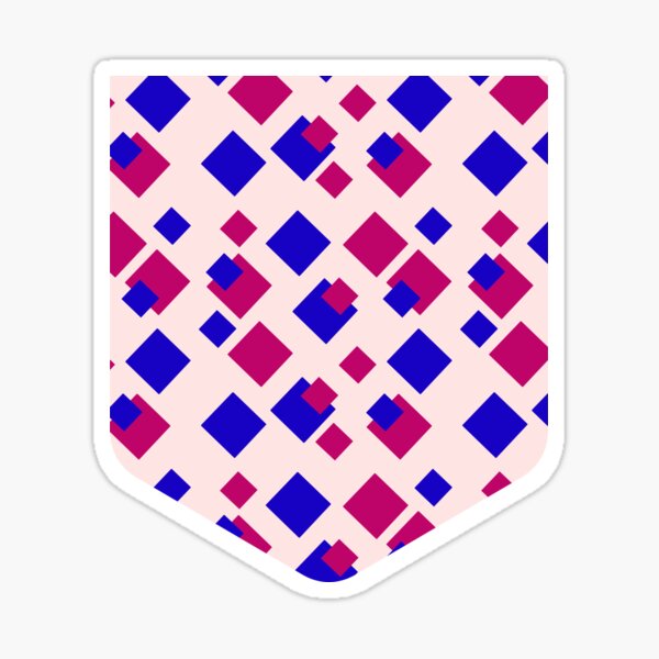 "Pink Blue Pocket Print" Sticker for Sale by edwinvisuals | Redbubble