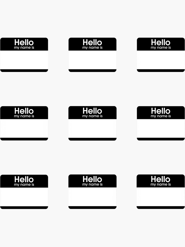 "Black Blank Name Tags Value Pack " Sticker for Sale by BrightFortune ...