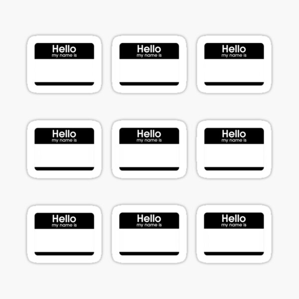 "Black Blank Name Tags Value Pack " Sticker for Sale by BrightFortune ...