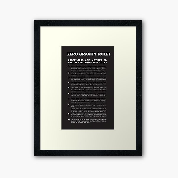 "2001 A Space Odyssey Zero Gravity Toilet Instructions" Framed Art ...