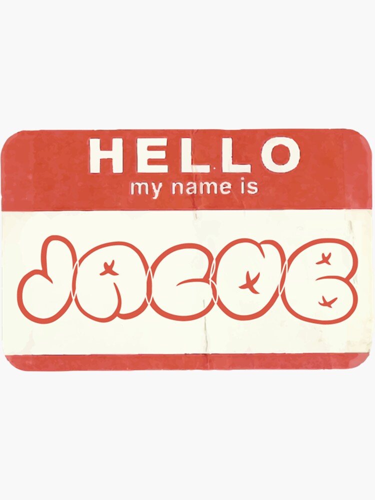 "Graffiti Hello My Name Is Jacob Vintage Art Work Design Gift For ...