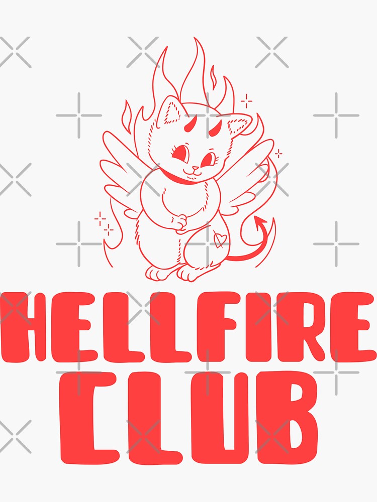 "Hellfire Club little kitty be little devil cat puppy" Sticker for Sale ...