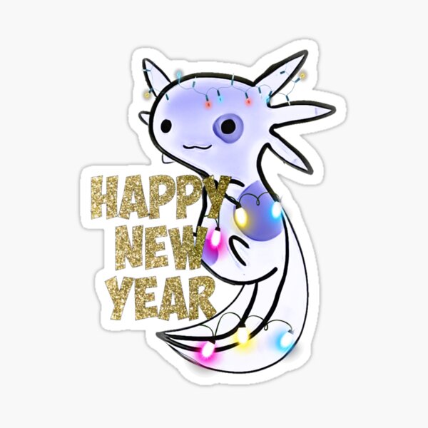 " Axolotl christmas, happy new year axolotl" Sticker for Sale by Heba44 ...