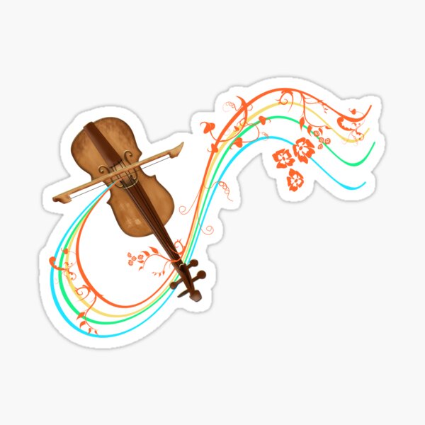 "Rainbows and violins" Sticker for Sale by mariemagnusson | Redbubble