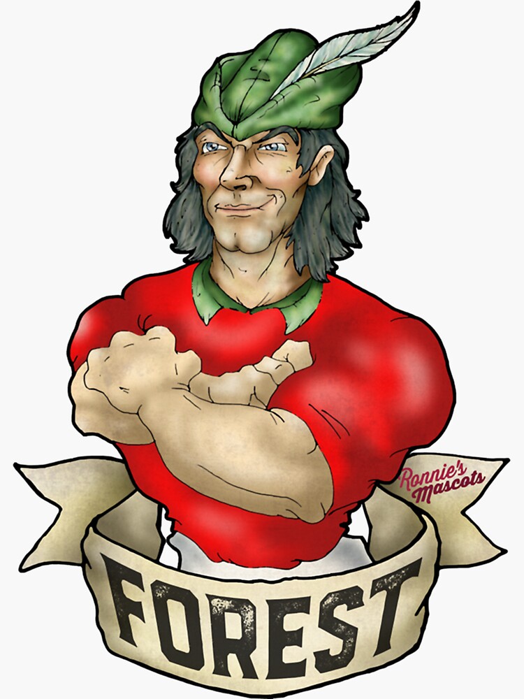 "Nottingham Forest Robin Hood Mascot " Sticker by doodlebead | Redbubble