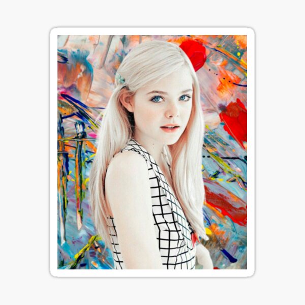 "Elle Fanning " Sticker for Sale by Fashiongalaxy1 | Redbubble