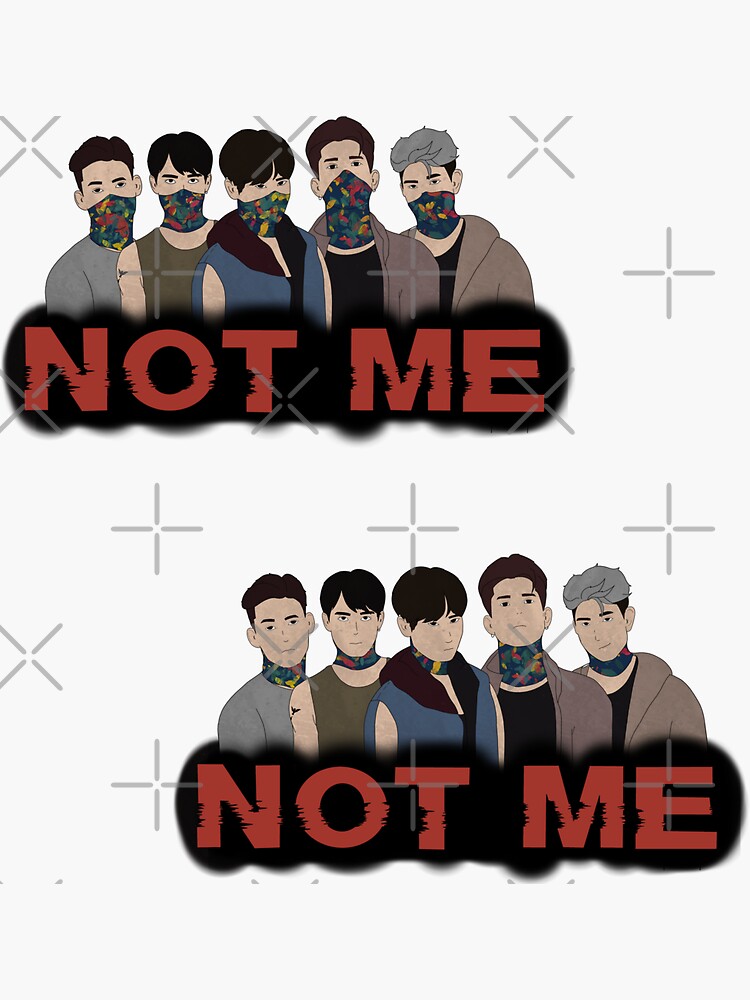 "NOT ME - Gang photo" Sticker for Sale by Everything-Ita | Redbubble