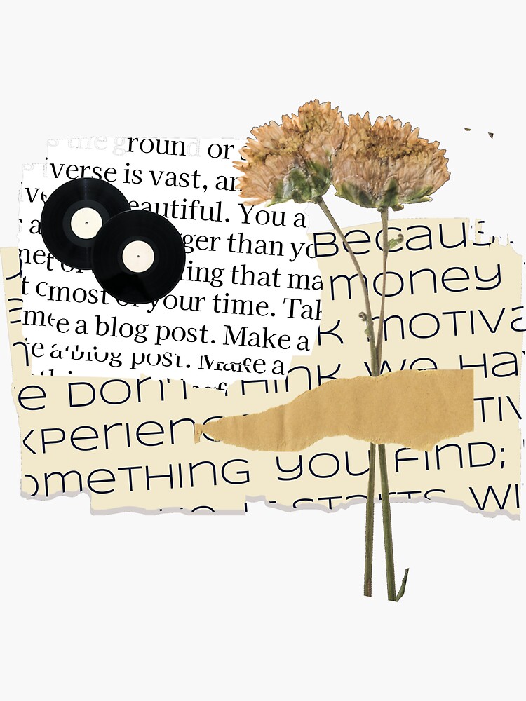 "Flowers with an old paper" Sticker for Sale by TypeWrite | Redbubble