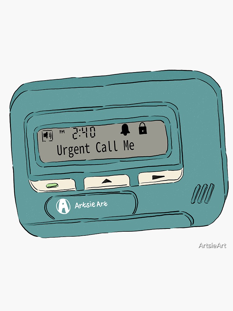 "90s Pager" Sticker for Sale by ArtsieArt | Redbubble