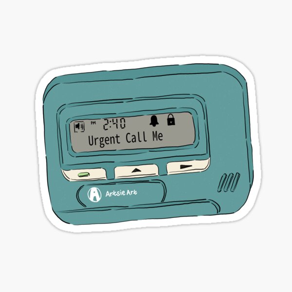 "90s Pager" Sticker for Sale by ArtsieArt | Redbubble