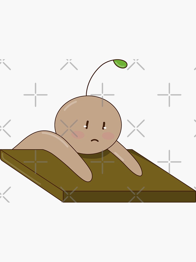 "Sad Bean Sticker Leaf " Sticker for Sale by NamColors | Redbubble