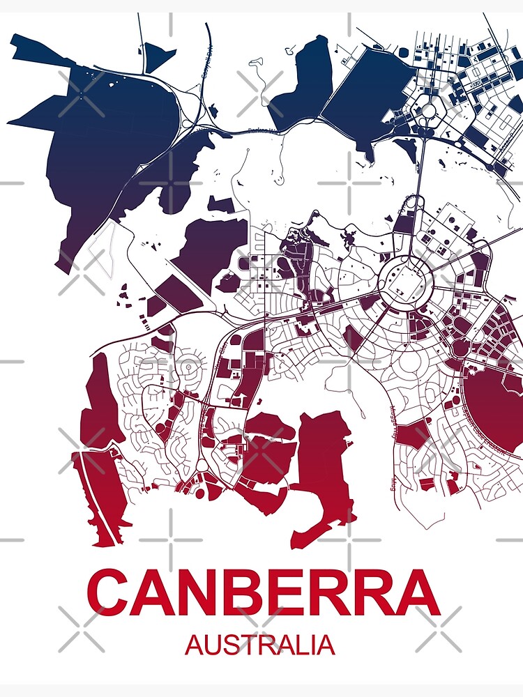 "Canberra Map Art Pink Blue Australia" Poster for Sale by EpicMaps ...