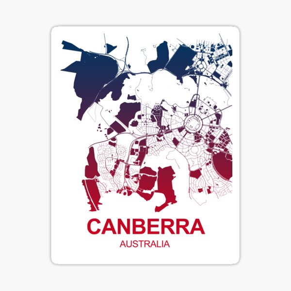 "Canberra Map Art Pink Blue Australia" Sticker for Sale by EpicMaps ...