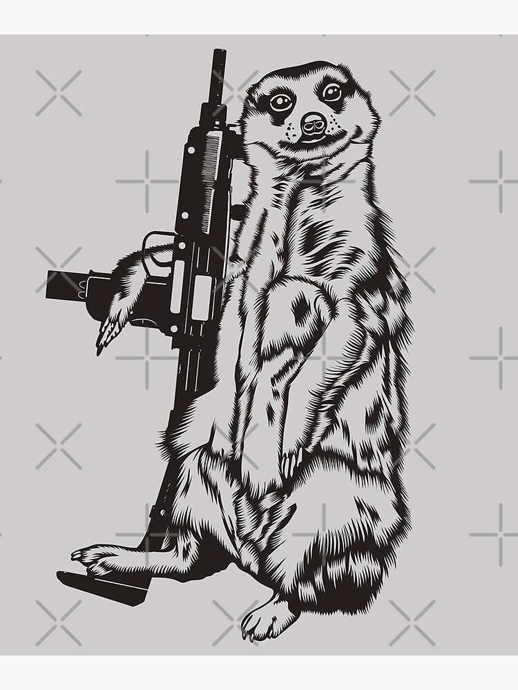 "Uzi Meerkat Machine Gun #2512" Poster for Sale by Rare-Militia | Redbubble