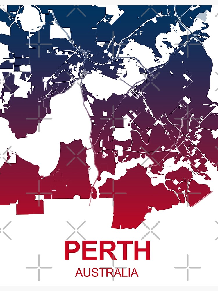 "Perth Map Art Pink Blue Australia" Poster for Sale by EpicMaps | Redbubble