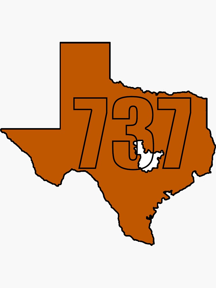 "Texas State 737 | 737 Area Code | Austin TX | Hometown" Sticker for ...
