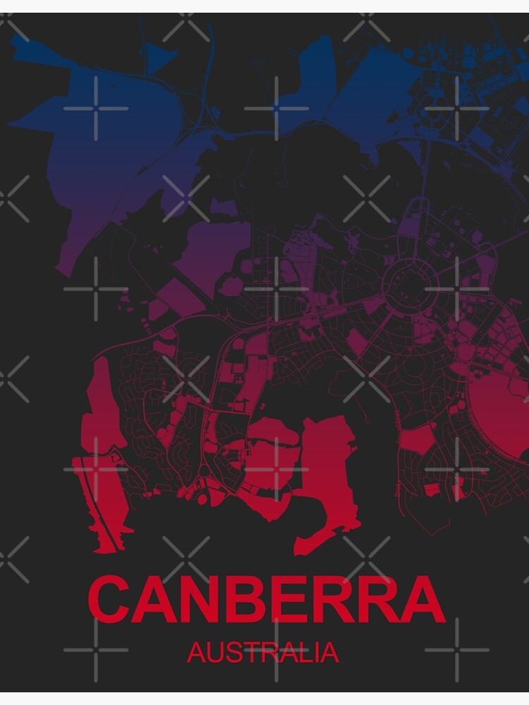 "Canberra Map Art Pink Blue Australia" Poster for Sale by EpicMaps ...