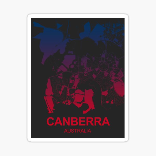 "Canberra Map Art Pink Blue Australia" Sticker for Sale by EpicMaps ...