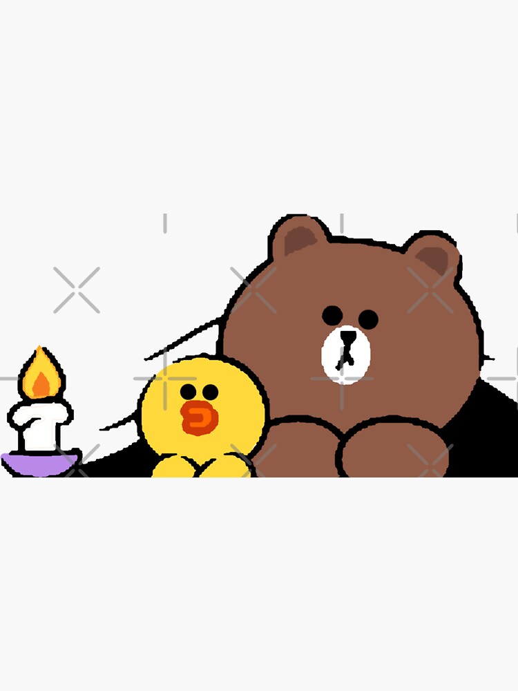 "Brown Bear and Sally" Sticker for Sale by Color-Toonix | Redbubble
