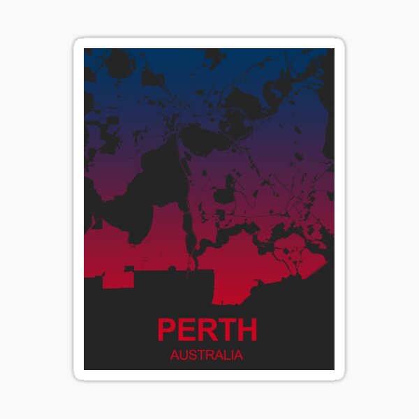 "Perth Map Art Pink Blue Australia" Sticker for Sale by EpicMaps ...