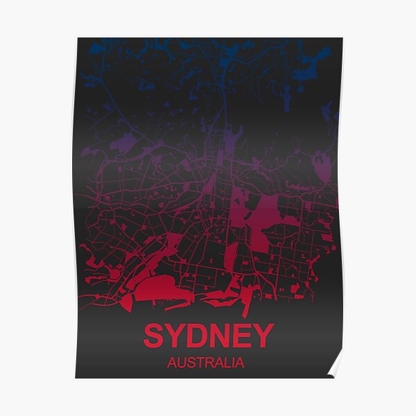 "Sydney Map Art Pink Blue Australia" Poster for Sale by EpicMaps ...