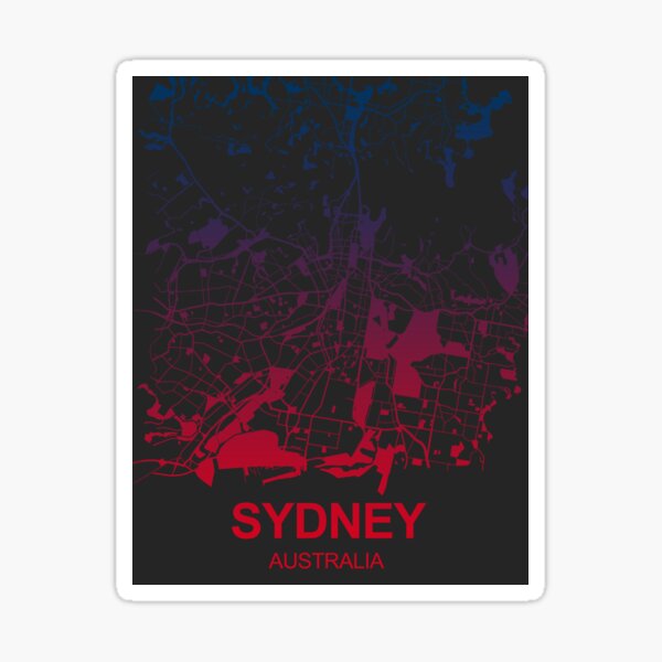 "Sydney Map Art Pink Blue Australia" Sticker for Sale by EpicMaps ...