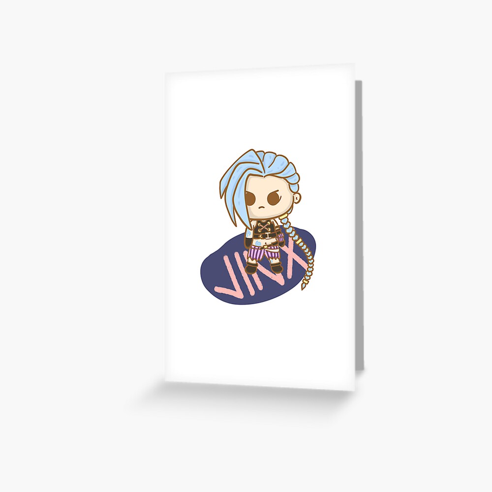 "Cute Jinx Fanart Arcane Design Sticker by artofpunii" Greeting Card by ...