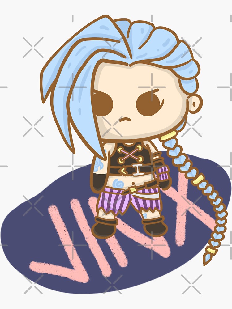 "Cute Jinx Fanart Arcane Design Sticker by artofpunii" Sticker for Sale ...
