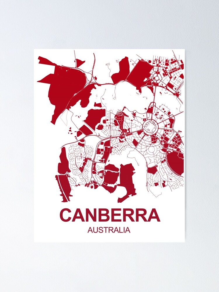 "Canberra Map Art red wine color Australia" Poster for Sale by EpicMaps ...