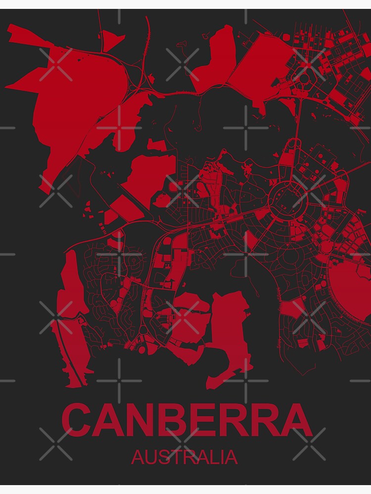 "Canberra Map Art red wine color Australia" Sticker for Sale by ...