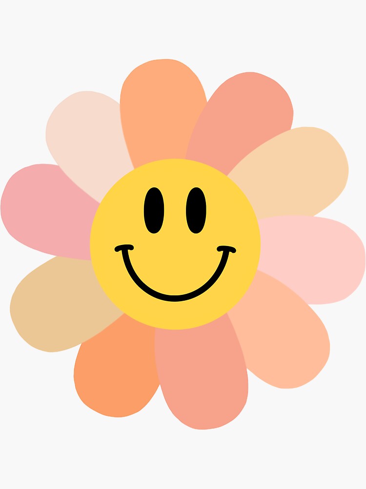 "Boho Smiley Flower" Sticker for Sale by LuisAhoidua | Redbubble