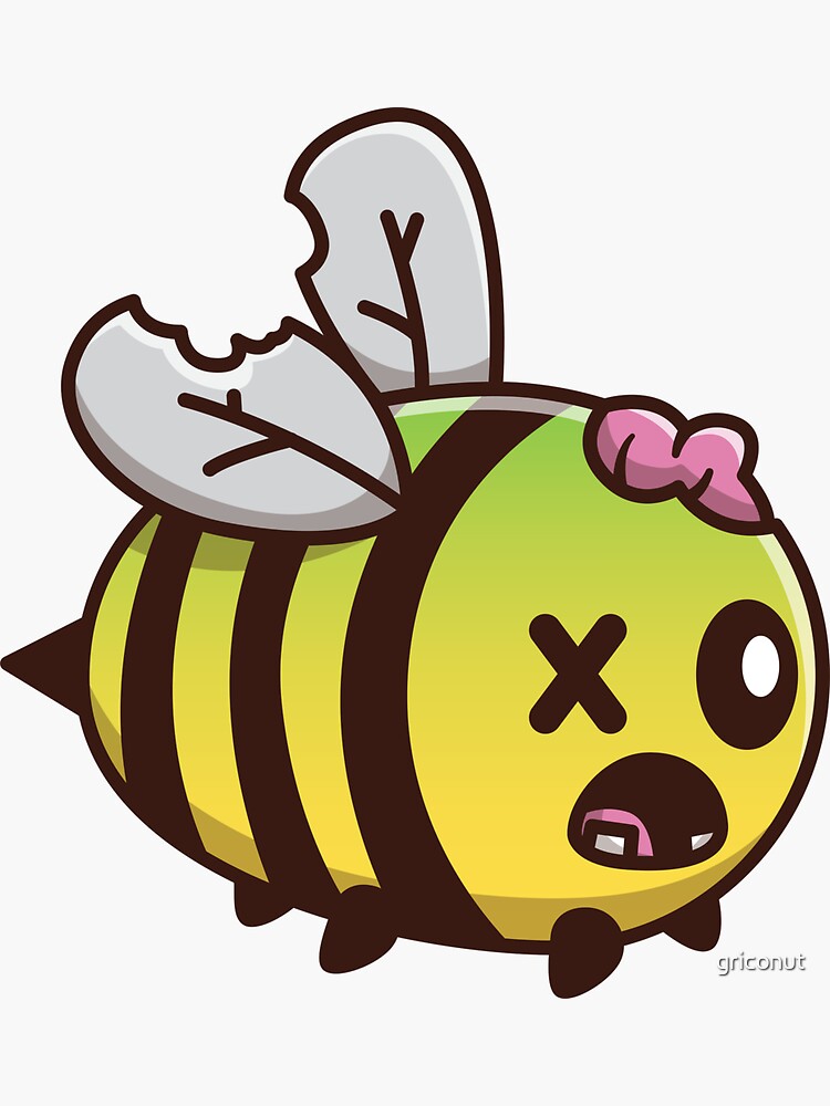 "cute zombie bee illustration " Sticker for Sale by griconut | Redbubble
