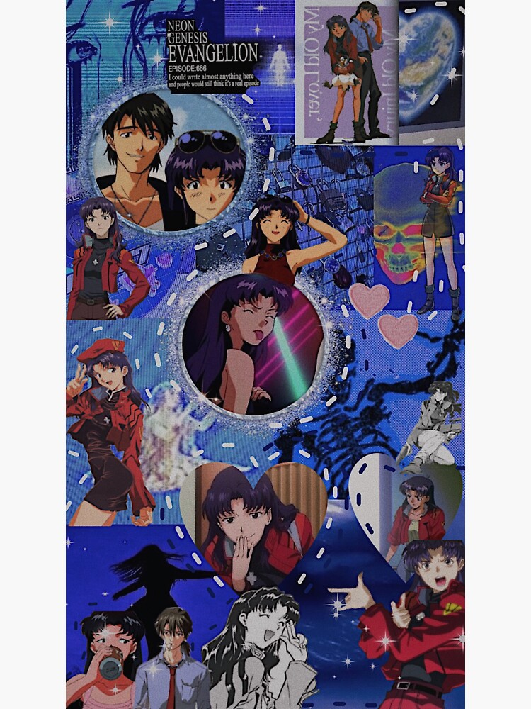"miss misato collage" Sticker for Sale by hanna0011 | Redbubble