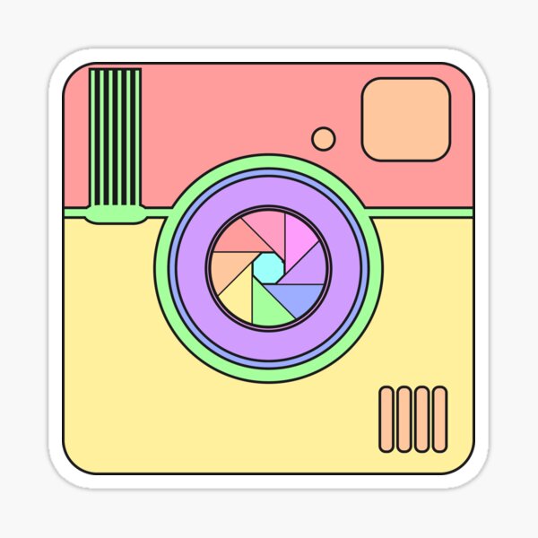 "Pastel rainbow Camera" Sticker for Sale by AnaSebeni | Redbubble