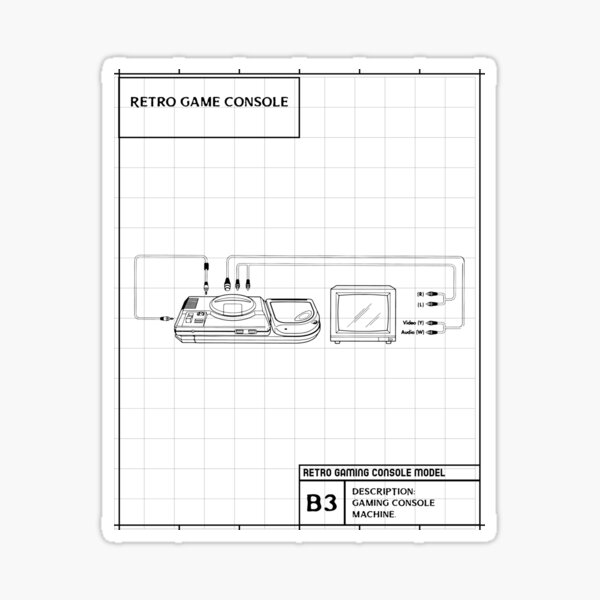 " Classic Aesthetic 1990 Retro Mega Gaming Console" Sticker for Sale by ...