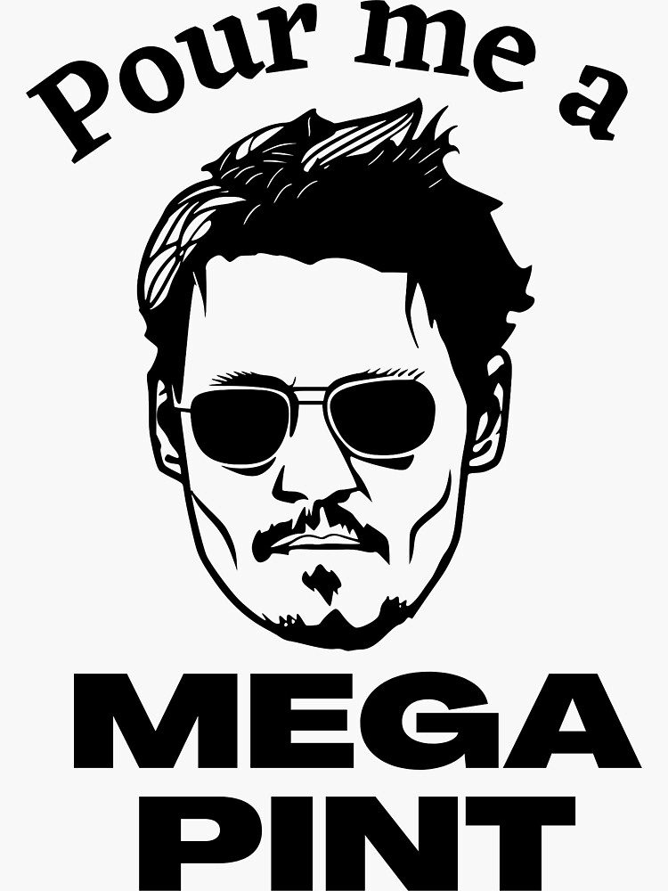 "Mega Pint Johnny Depp" Sticker for Sale by labdogs42 | Redbubble