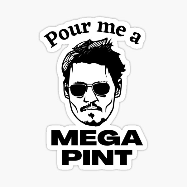 "Mega Pint Johnny Depp" Sticker for Sale by labdogs42 | Redbubble