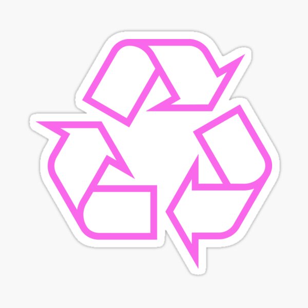 "Pink Recycle symbol" Sticker for Sale by effervescence | Redbubble